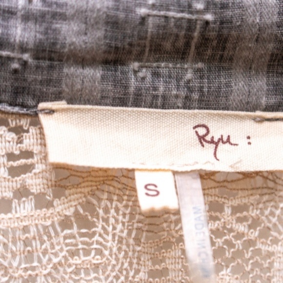 Modcloth | Tops | Ryu Gray Lace Back Button Down High Low Tunic | Poshmark